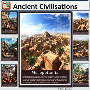 Ancient Civilisations, Poster Set, Rome, Greece, Maya, Mesopotamia ...