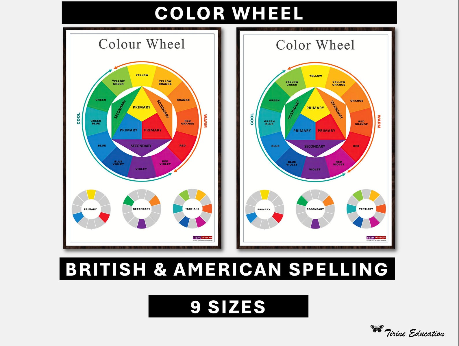 Color Wheel, Art Classroom Poster, Art Teacher, American and British ...
