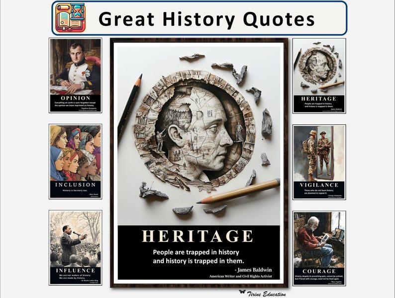 History Quote Poster Set, Printable, Digital, Middle or High School ...