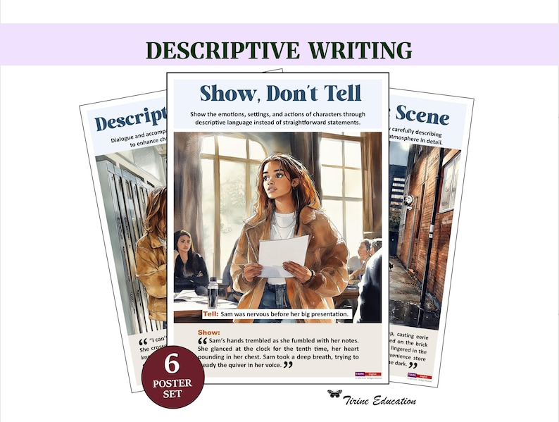 Descriptive Writing Techniques Posters, English Language Arts ...