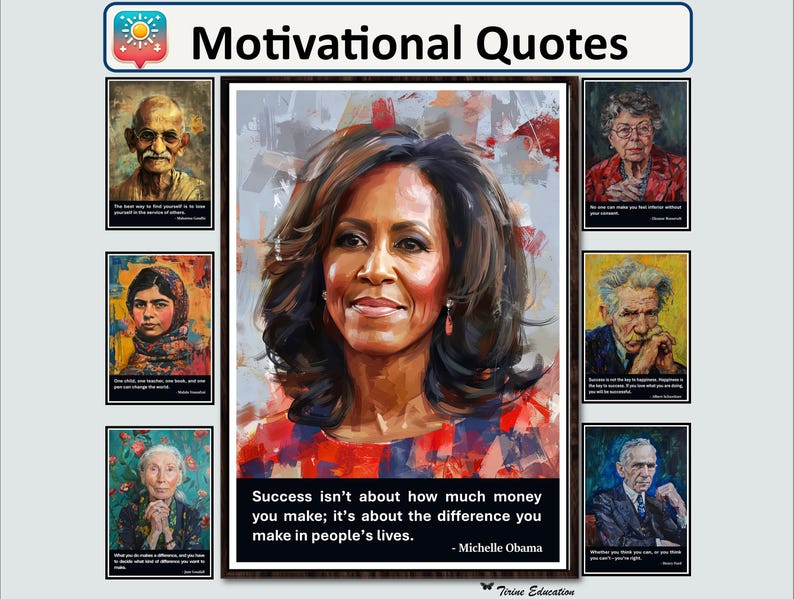 Inspirational Quotes Poster Set • Motivational Classroom Posters ...