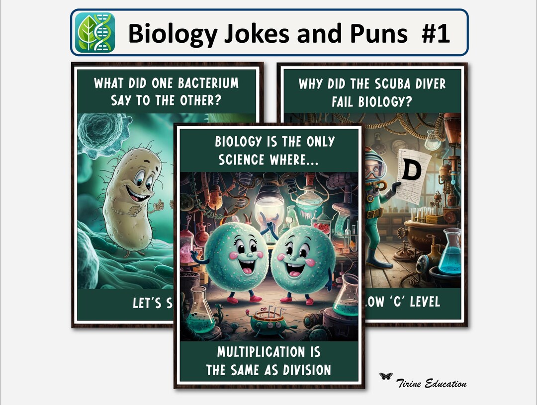 Funny Biology Jokes Classroom Poster Set – Fun Science Classroom Decor ...