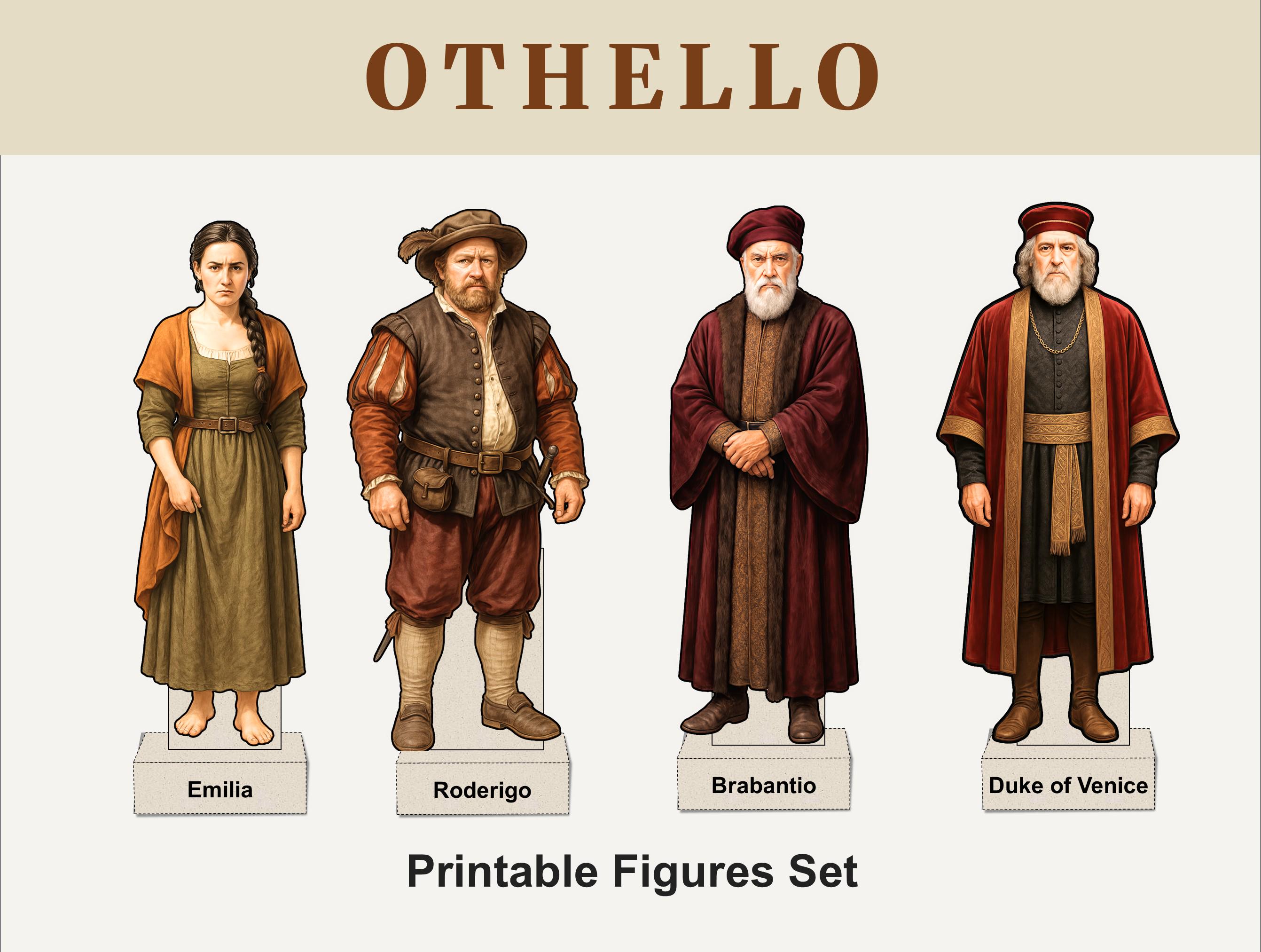 Othello Character Figures: Shakespeare Studies, English Teacher ...