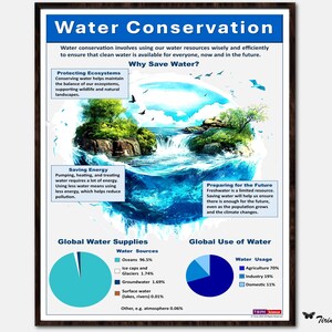Environmental Science Poster, Water Conservation, Middle School, Grades ...