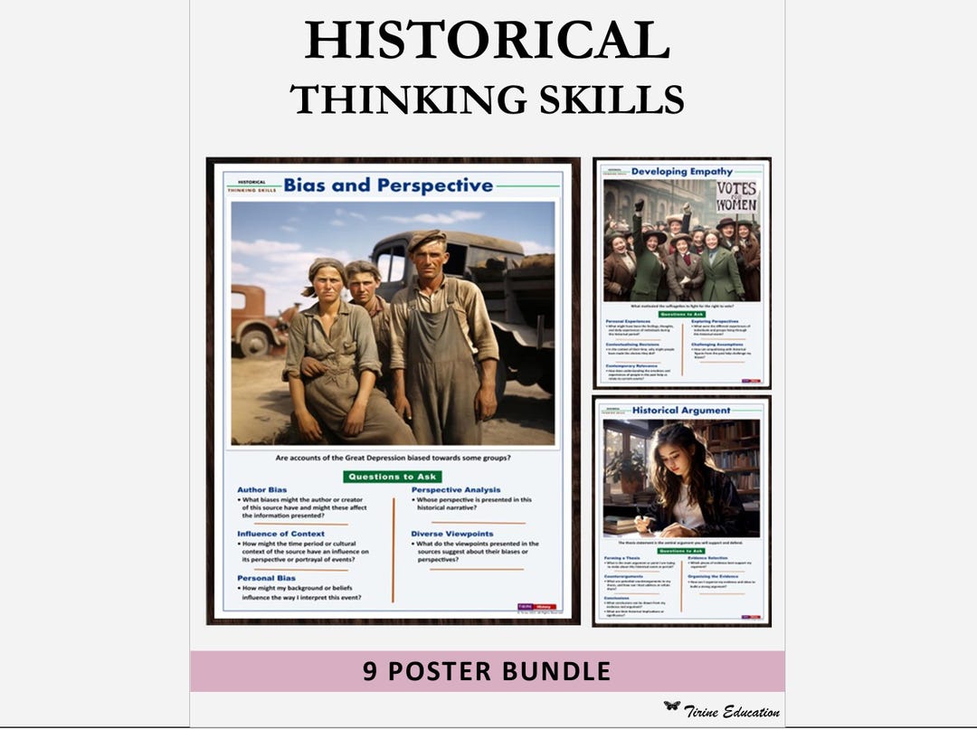 History Thinking Skills 9 Poster Set | Printable History or Social ...