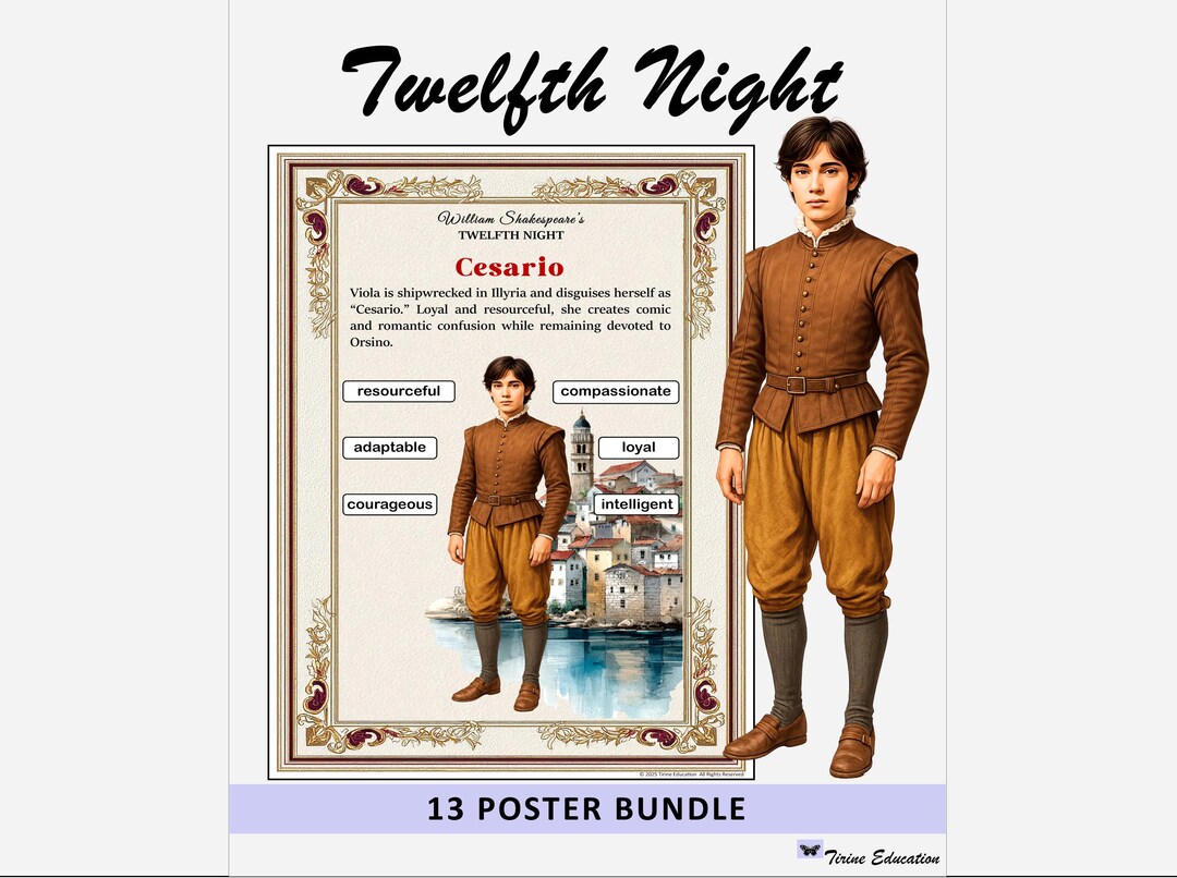 Twelfth Night Character Summaries and Analysis Posters | Shakespeare ...