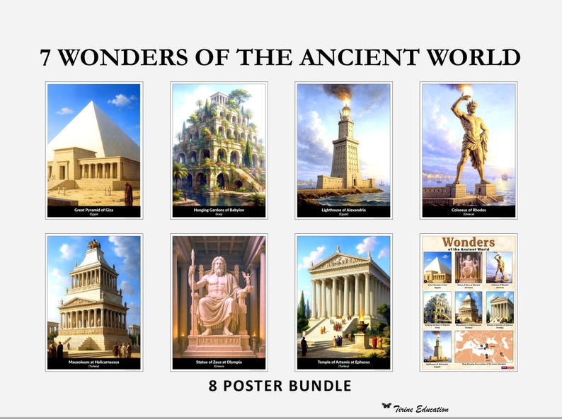 History Classroom Posters, Seven Wonders of the Ancient World, Display ...