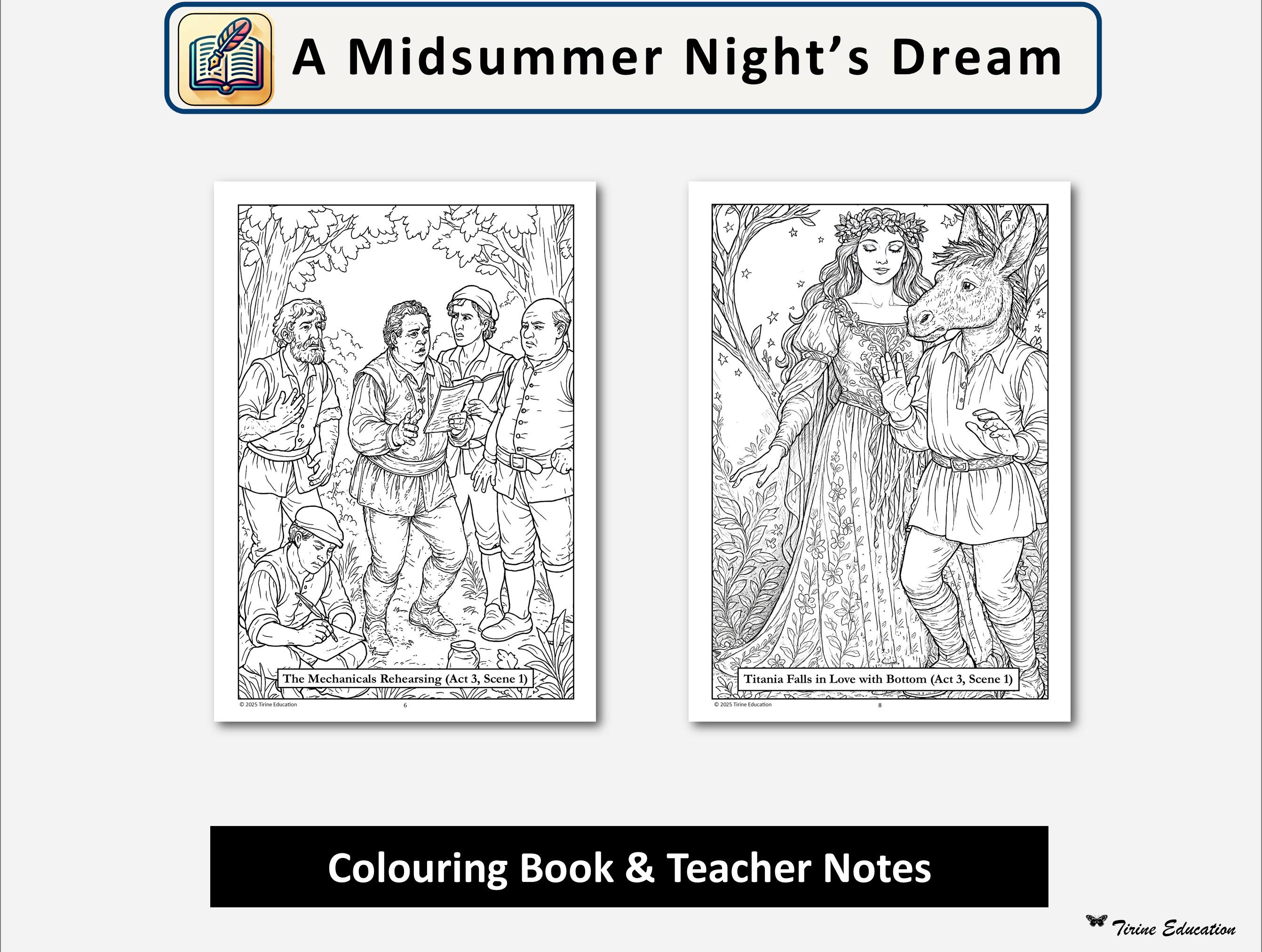 A Midsummer Night's Dream Coloring Book – Printable PDF, A4 & US Letter ...