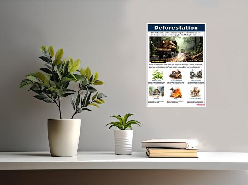 Deforestation, Science Classroom Poster, Causes, Environmental Science ...