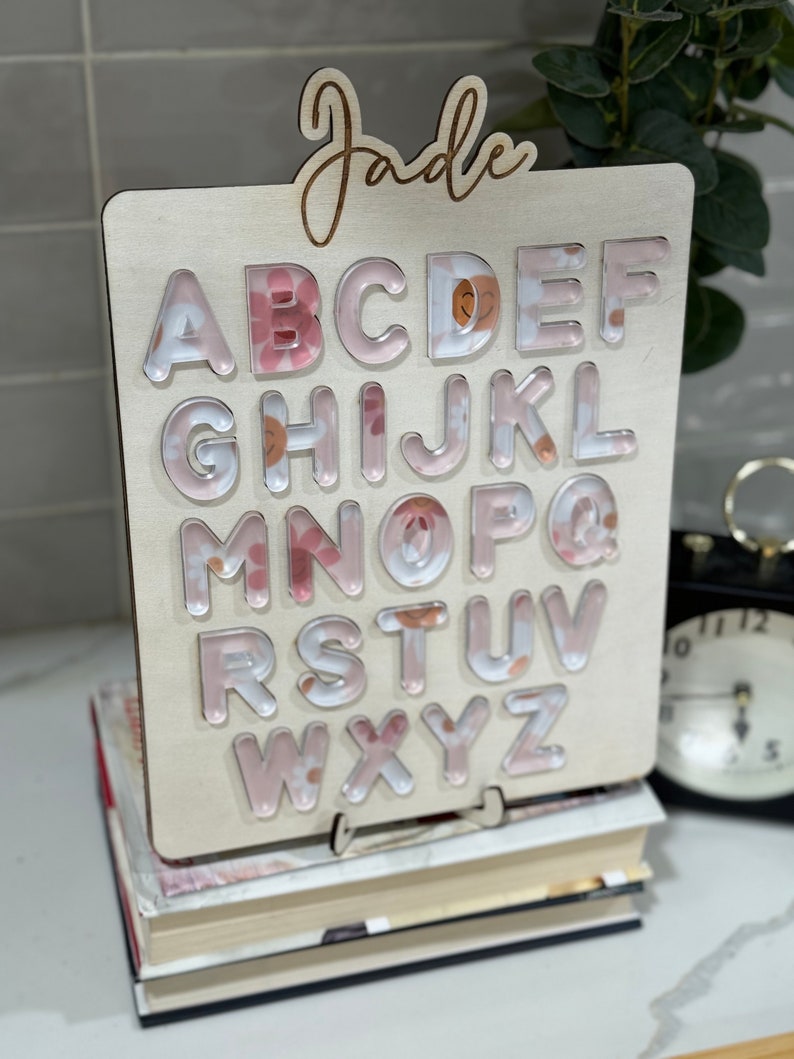 Boho Custom Alphabet Puzzle, Toddler Gift, Kids Educational Gift, Name ...