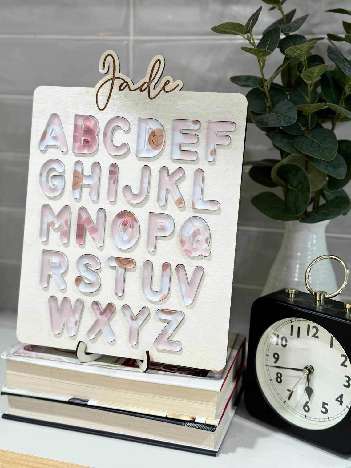 Boho Custom Alphabet Puzzle, Toddler Gift, Kids Educational Gift, Name ...