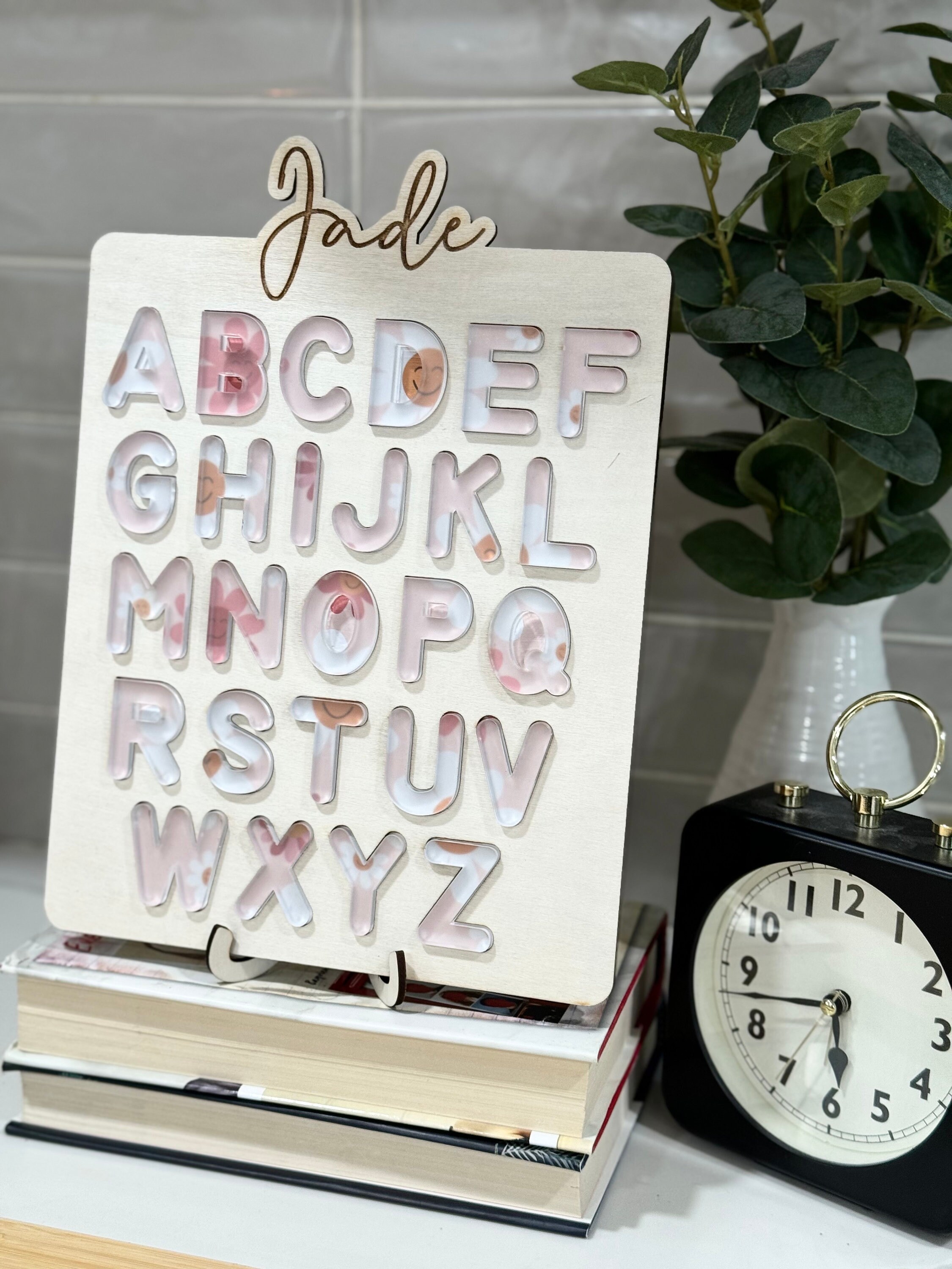 Boho Custom Alphabet Puzzle, Toddler Gift, Kids Educational Gift, Name ...