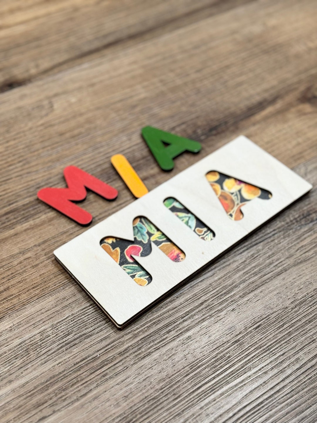 Personalized Wooden Name Puzzle, Birthday Gift for Toddler, Nursery ...