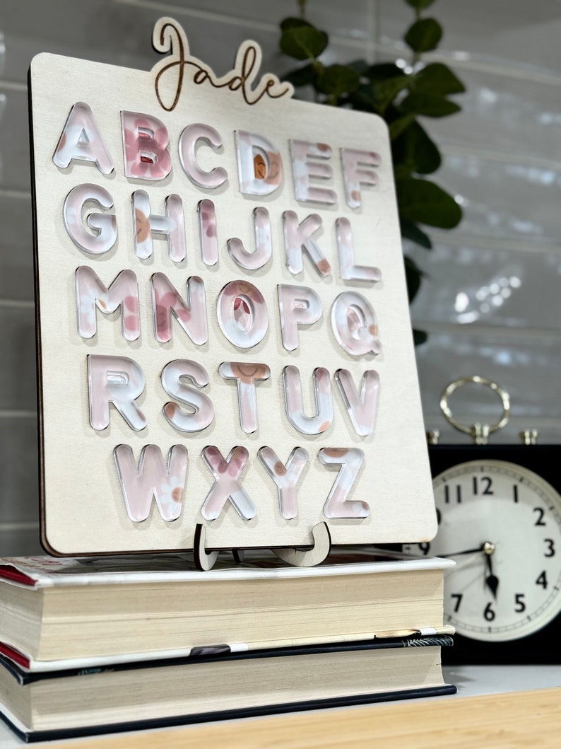 Boho Custom Alphabet Puzzle, Toddler Gift, Kids Educational Gift, Name ...