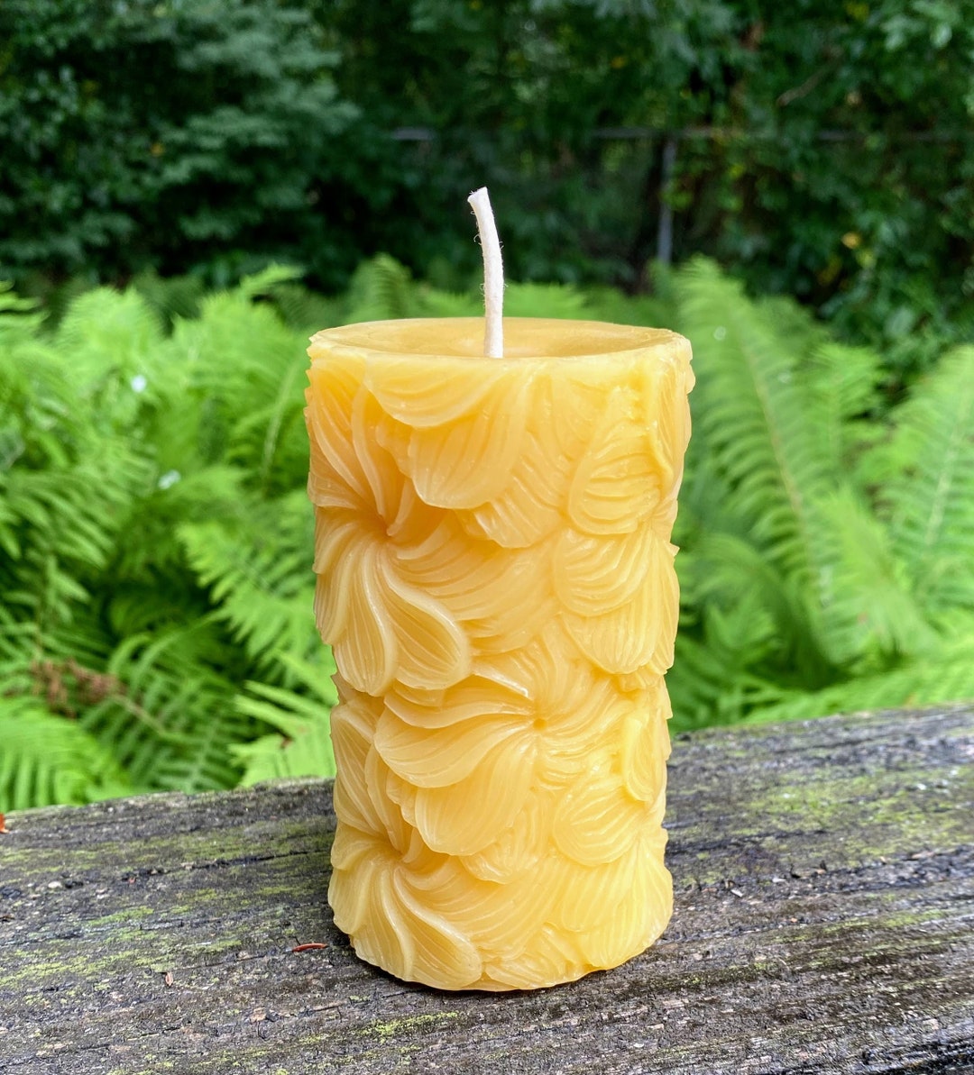 Pinwheel Flower Pillar Candle / Nature / Garden / 100% Pure Beeswax ...