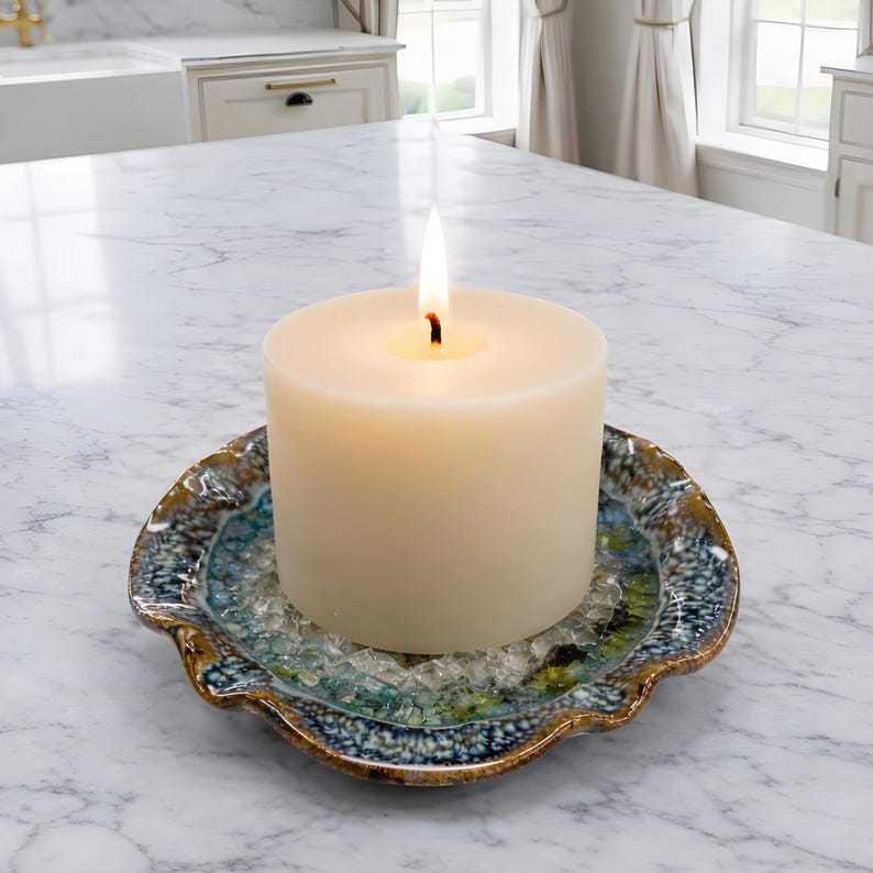 Handmade USA Ceramic Candle Holder Plates & Little Dishes – Rustic ...