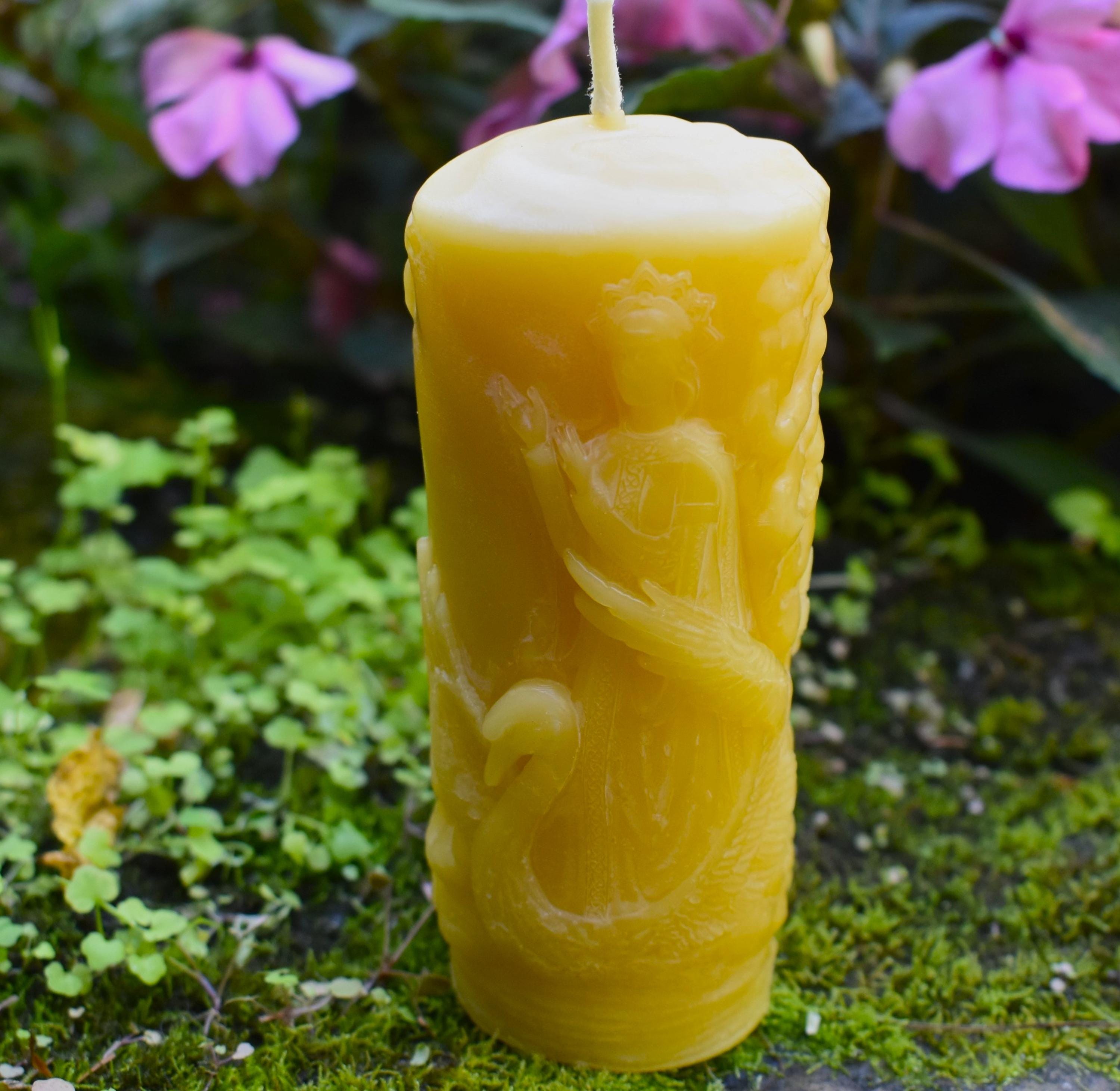 Queen With Swan Beeswax Pillar Candle / Bees Wax Candles / Decorative ...