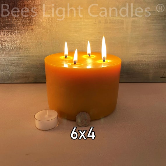 Six Inch Wide BEESWAX PILLAR Candles Four Inch Tall / LARGE 4 | Etsy
