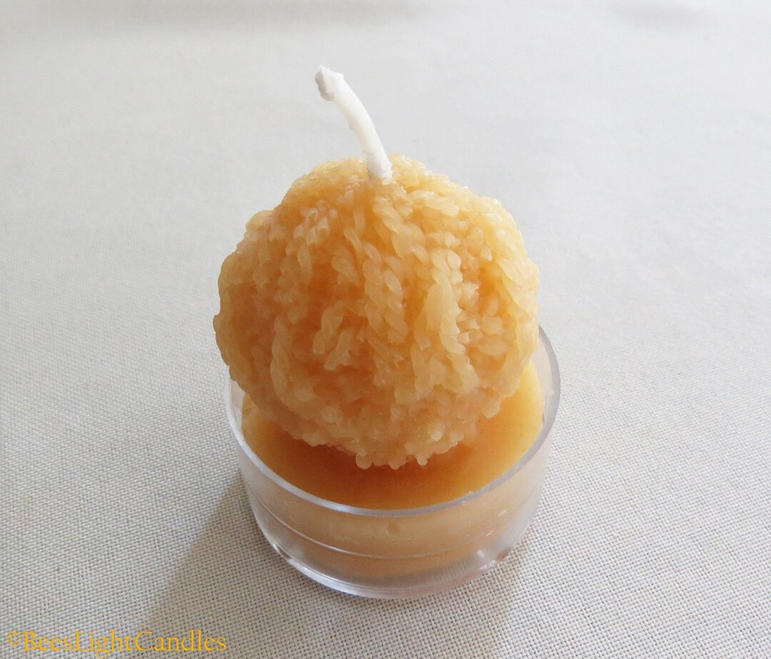 Ball of Yarn 100% Natural Beeswax Tealight Candles - / Knitting ...