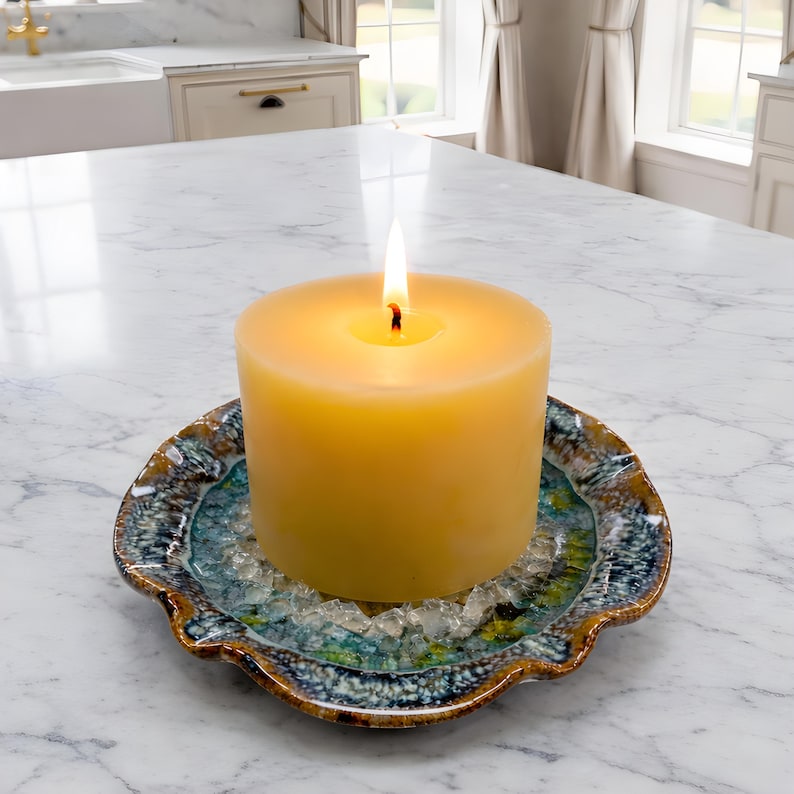 Handmade USA Ceramic Candle Holder Plates & Little Dishes – Rustic ...