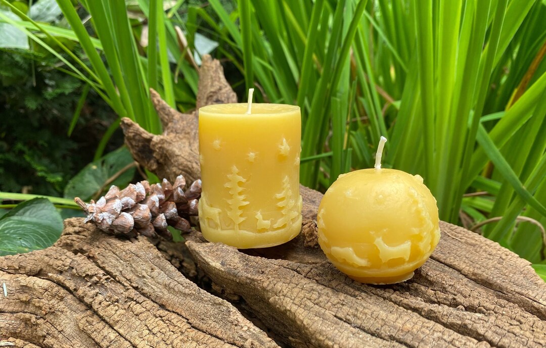 Starry Night Beeswax Candle Pair / All Natural Bees Wax Candles / USA ...