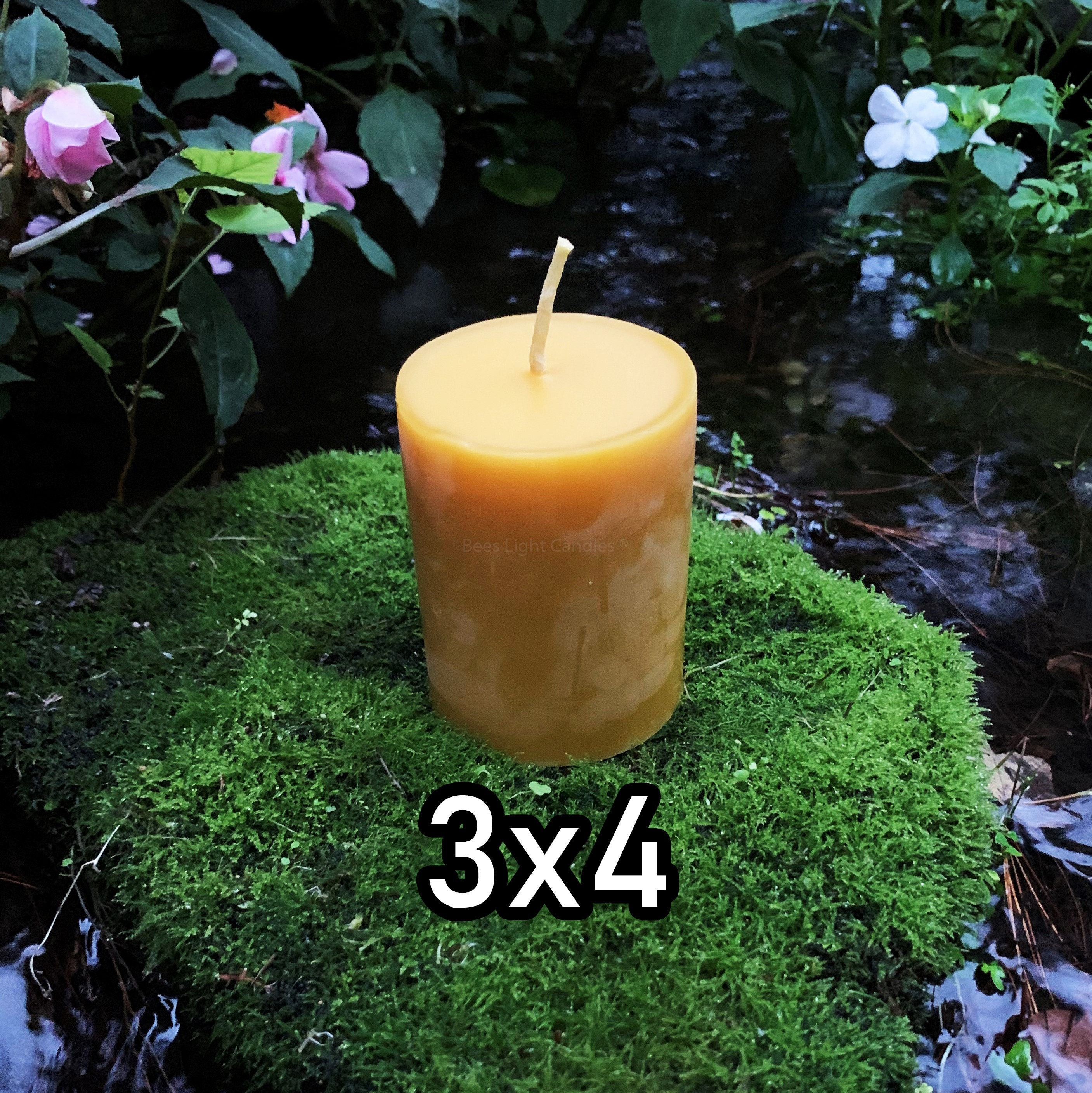 3x4 Beeswax Pillar Candle / Three Inch Thick Pillars / All | Etsy