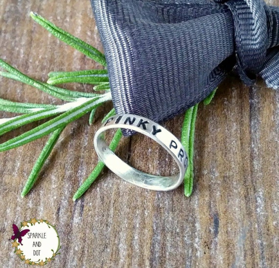 Silver Pinky Promise Ring Anniversary Couples Gifts Dainty Personalised Girlfriend Gifts Etsy