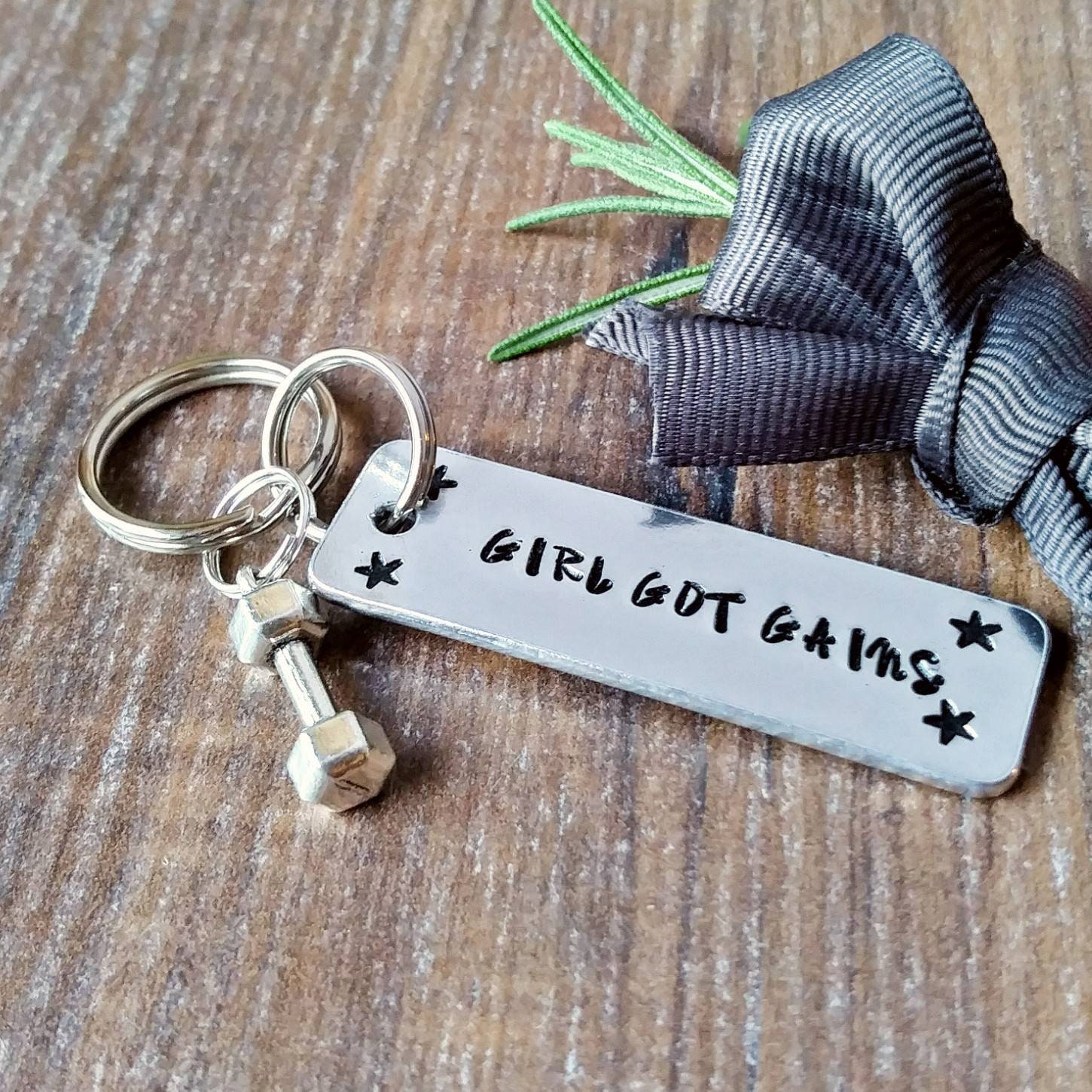 Barbell Personalised Keyring Personalised Gym Gifts | Etsy