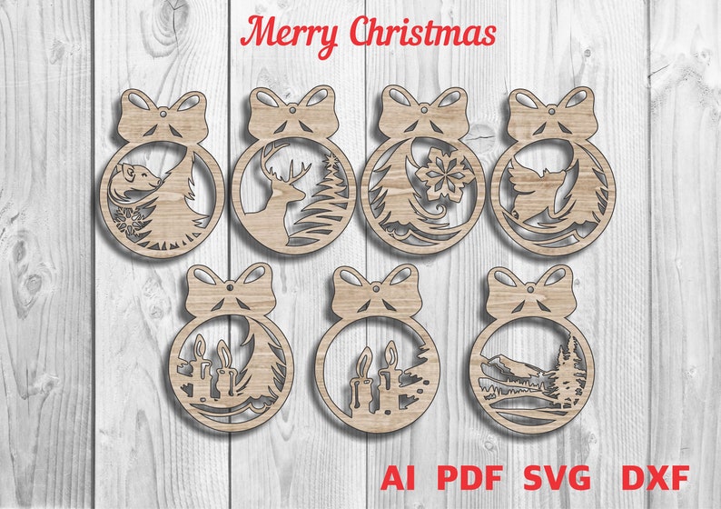 Christmas Tree Snowflakes Laser Cut Files Svg Dxf Ai Vector Plans