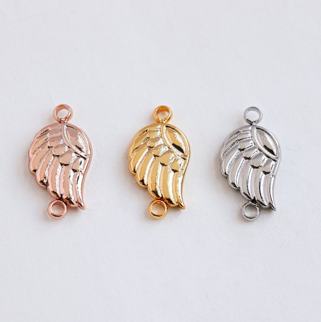 Angel Wing Connector, Single Wing Pendant, Angel Wing With Two Loops ...