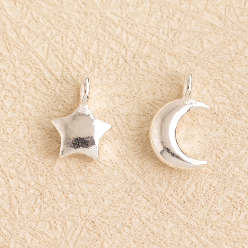 Silver Moon Charm - Etsy