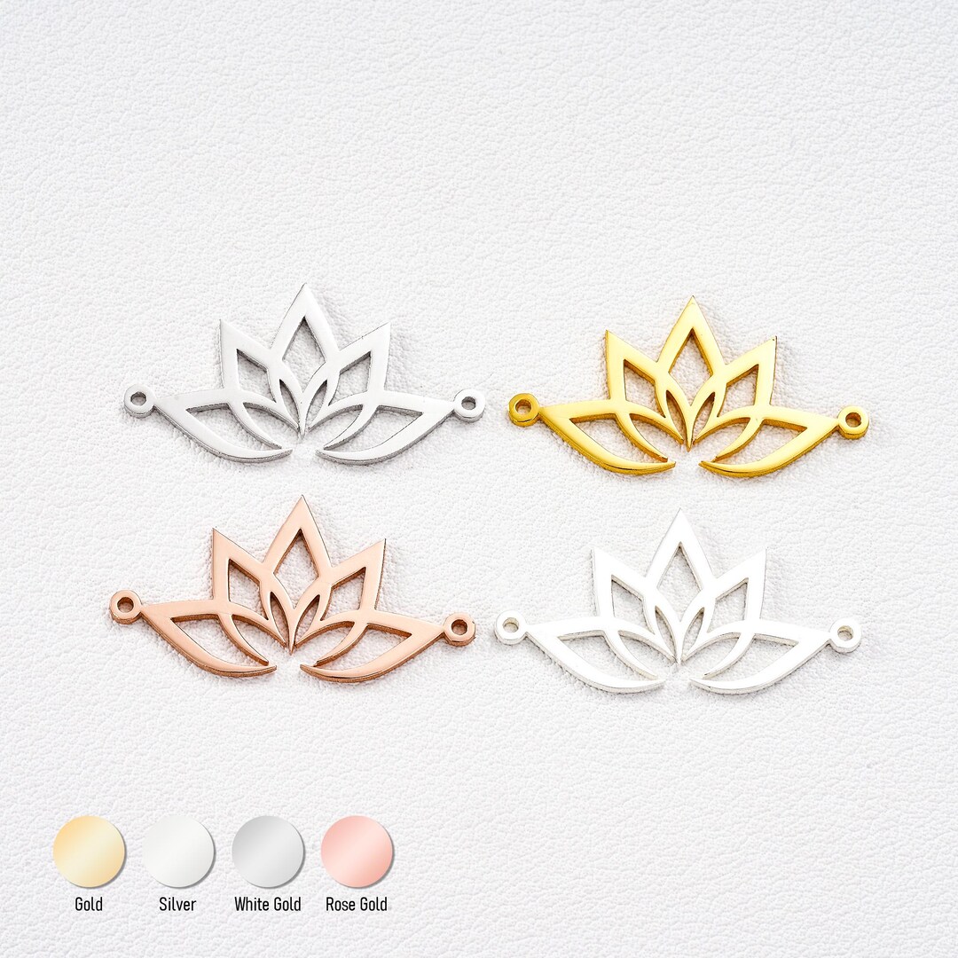 S925 Lotus Flower Connector Charm, Pendant for Yoga and Meditation ...