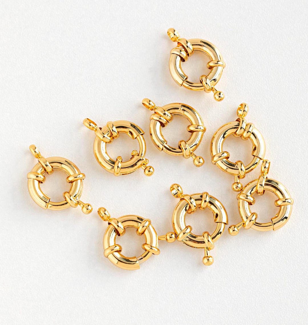 15mm Gold Plated Wheel Clasp, Copper Wheel Clasp, Round Clasp, Open or ...