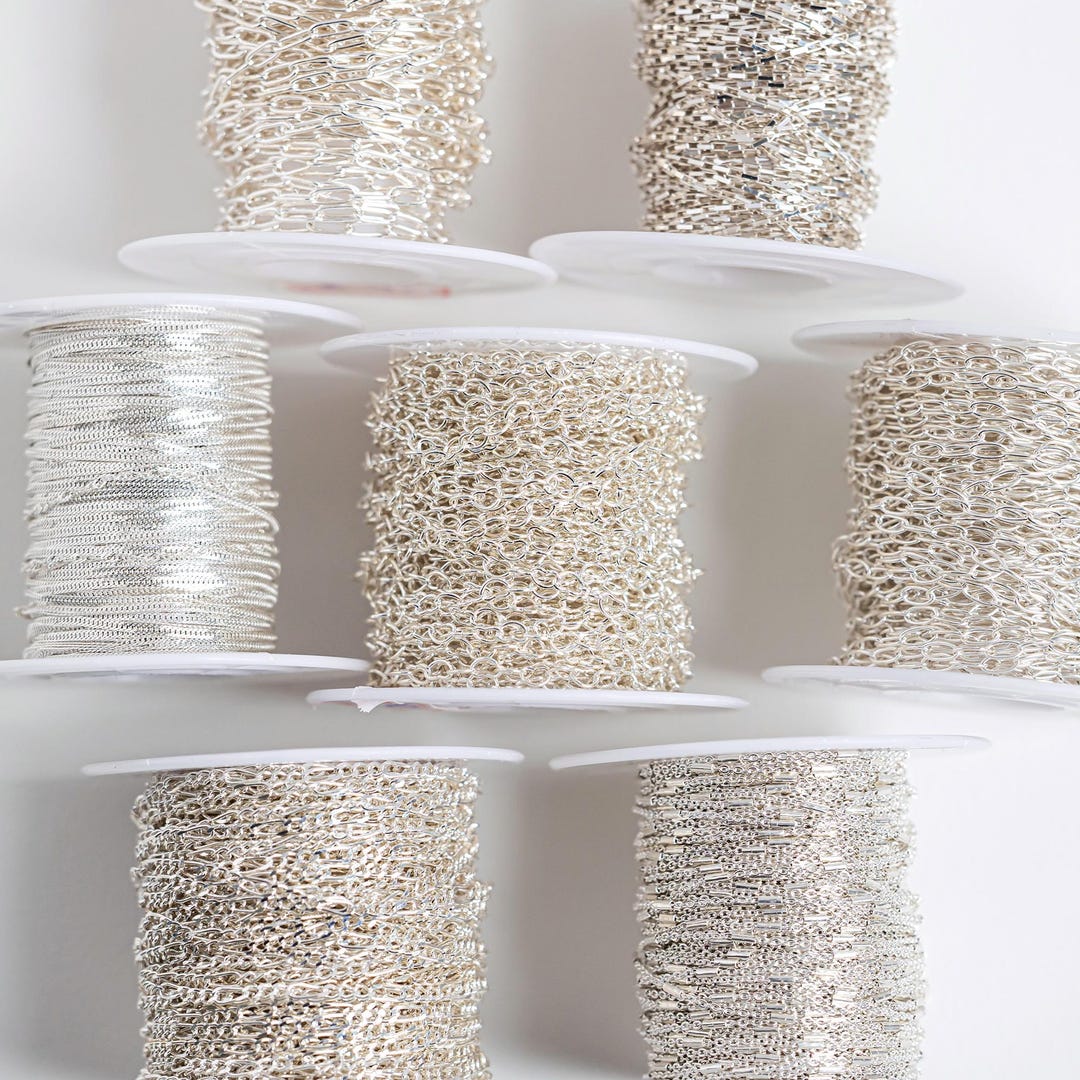 Bulk Sterling Silver Chain, Water Wave Chains, Paperclip Chains, Heart ...