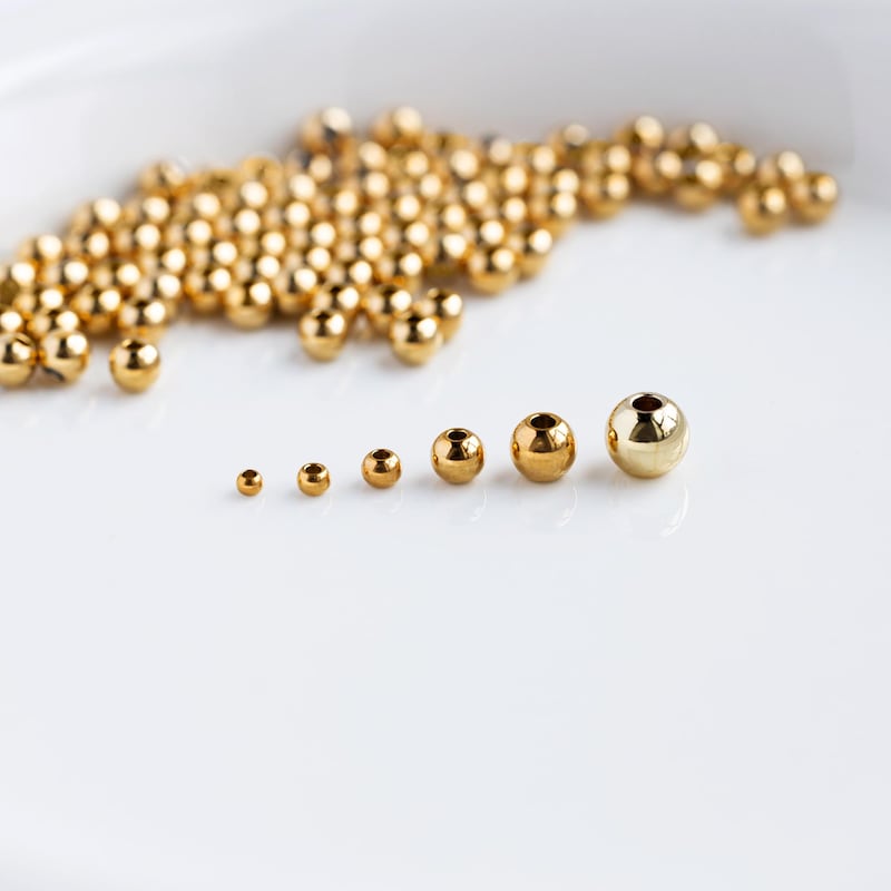Small Gold Beads - Etsy