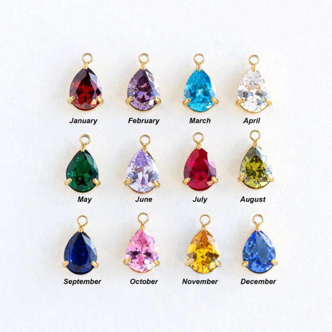 Gold Plated Birthstone Charm, Birthstone Charms, Personalized Jewelry ...