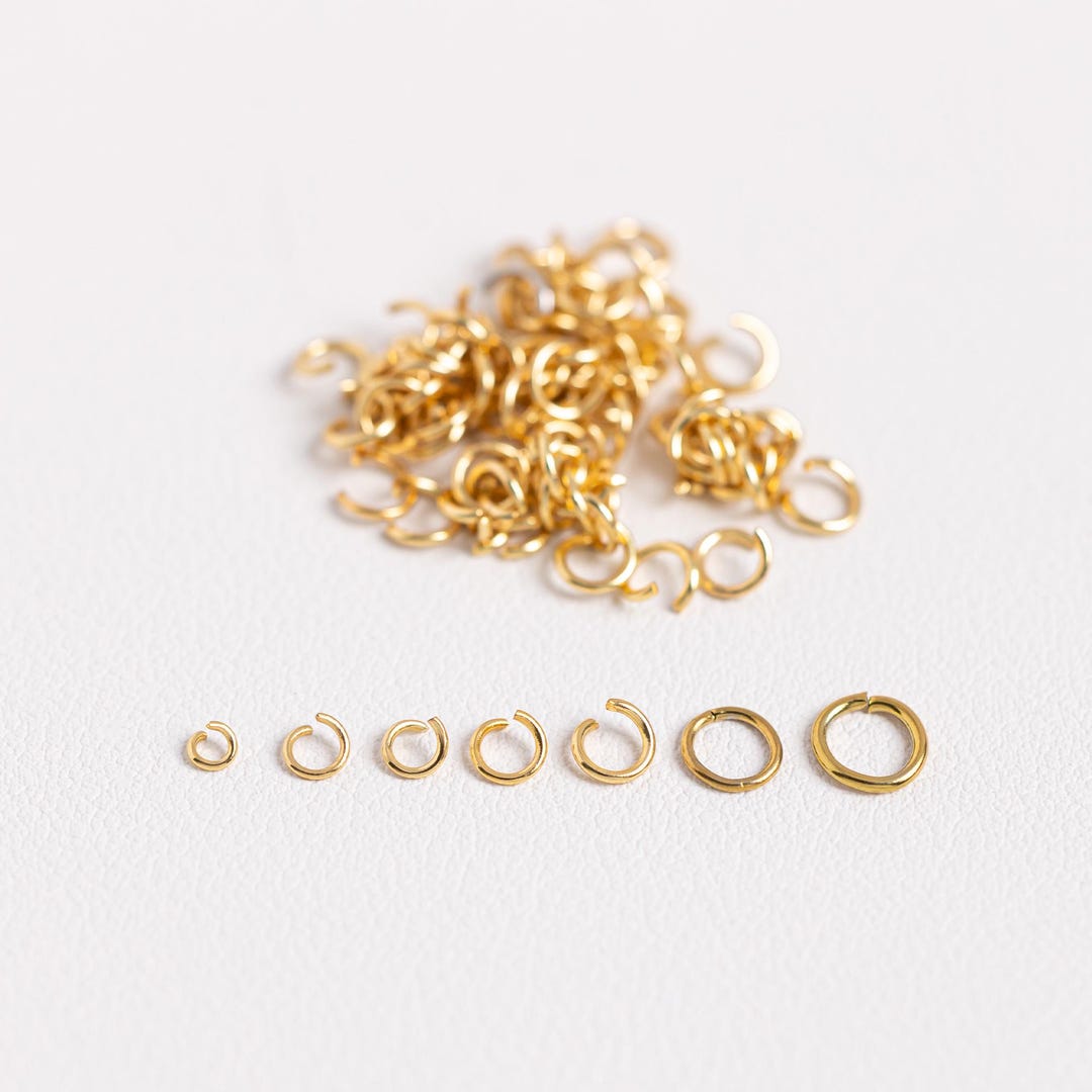 50PCS Stainless Steel Open Jump Rings, Gold Plated Jump Rings for ...