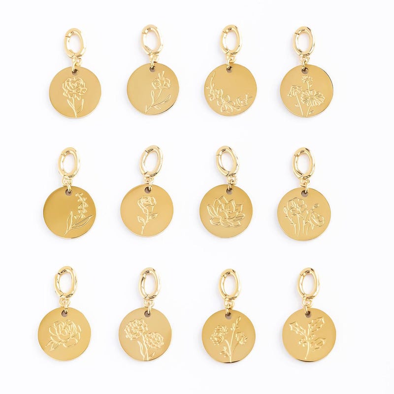 Gold Flower Charm - Etsy