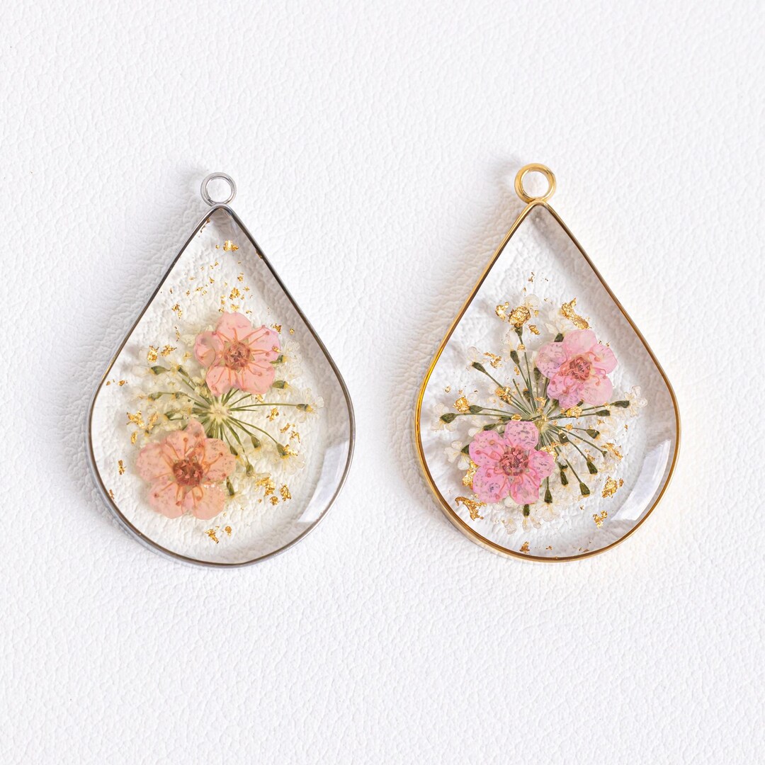 Real Forget Me Not Charm, Pink Forget Me Not Charm, Real Dried Flower ...