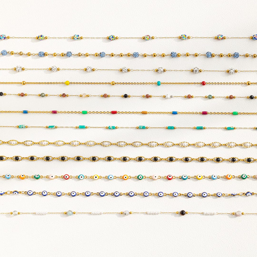 Bulk Color Beads Chain, Mix Color Enamel Bead Chains, Chains on Spool ...