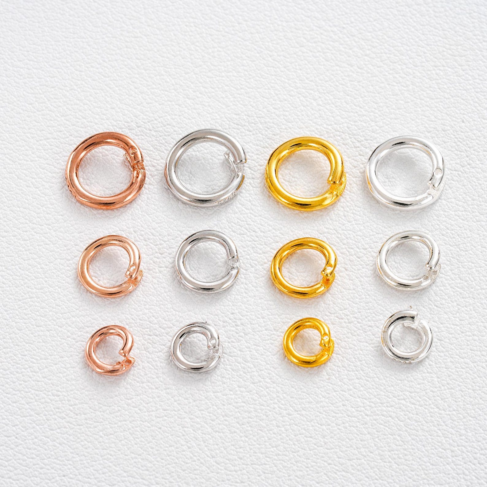 925 Sterling Silver Locking Jump Rings: Secure DIY Jewelry Connectors ...