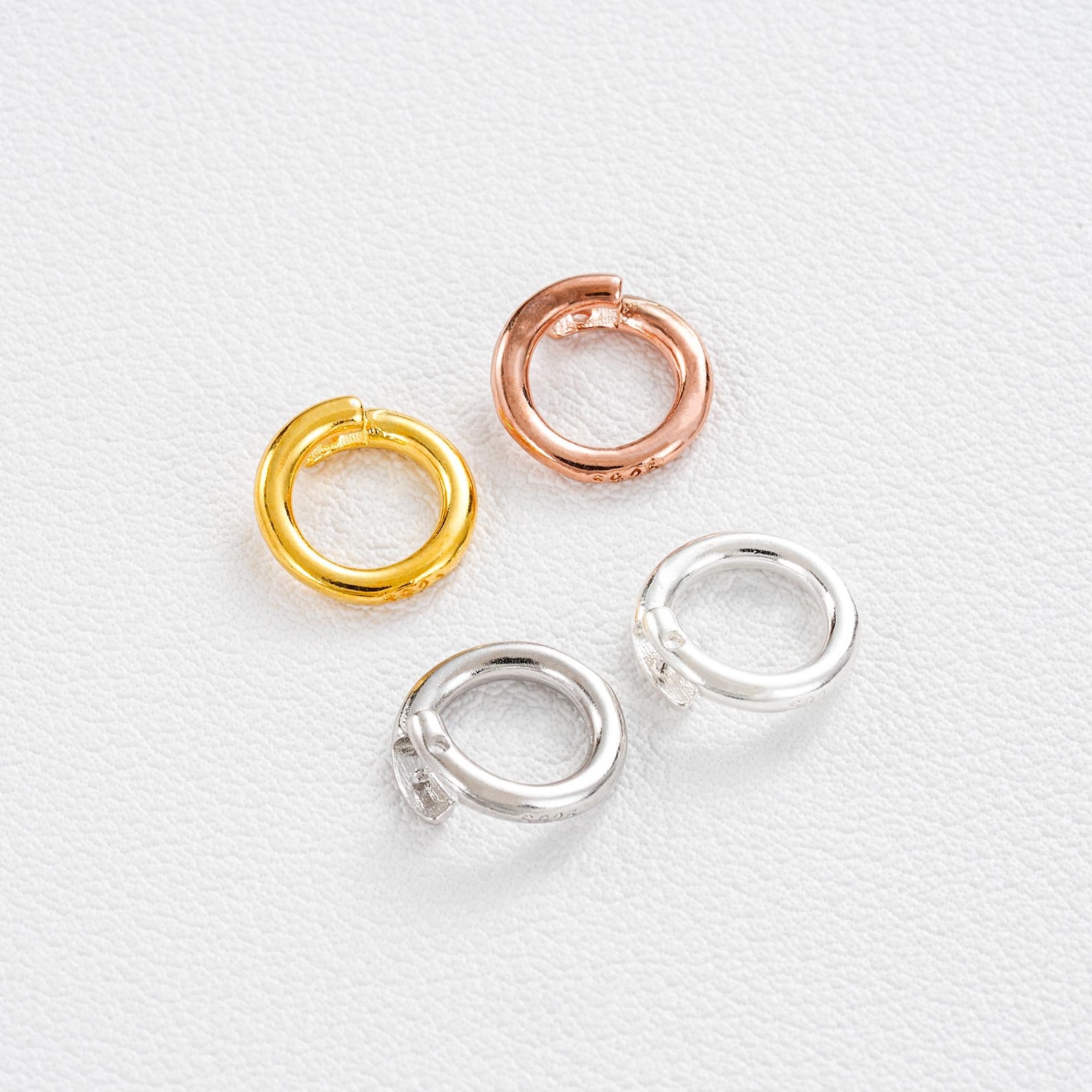 925 Sterling Silver Locking Jump Rings: Secure DIY Jewelry Connectors ...