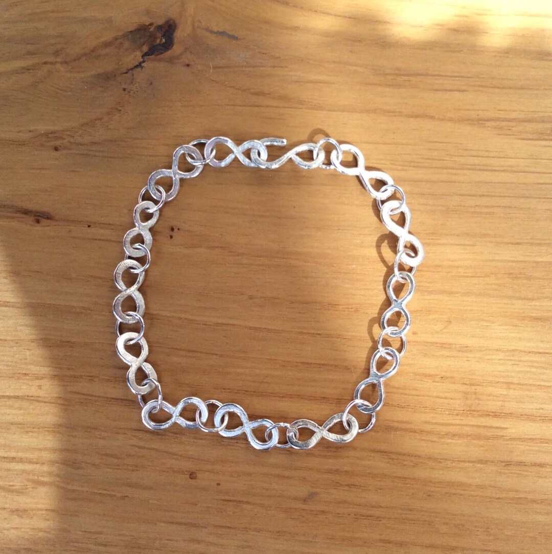 Infinity Chain Link Sterling Silver Bracelet - Etsy