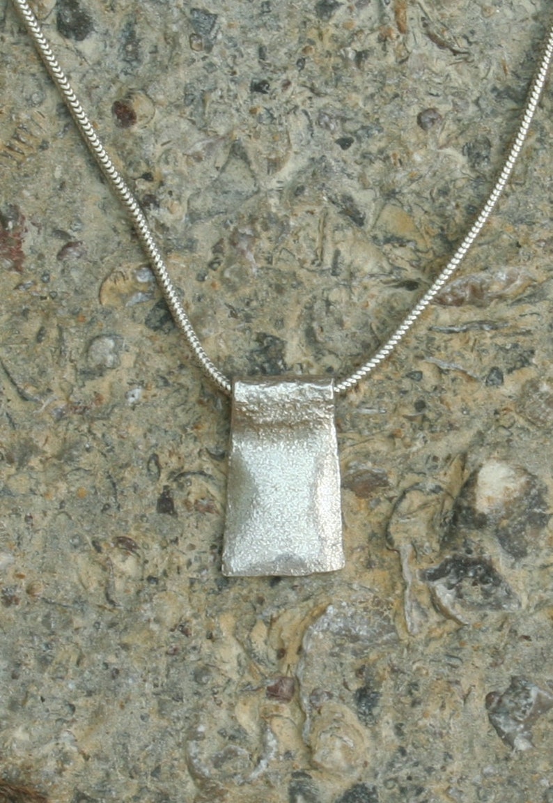 Reticulated Sterling Silver Tab Necklace - Etsy