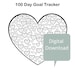 100 Day Goal Tracker: Heart Coloring Page (PDF Digital Download) - Etsy