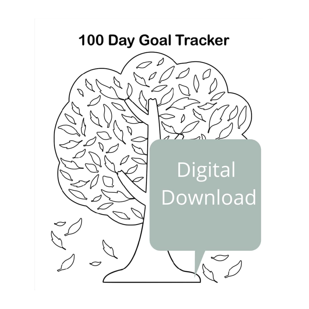 100 Day Goal Tracker Fall Leaves DIGITAL DOWNLOAD. Habit Tracker ...