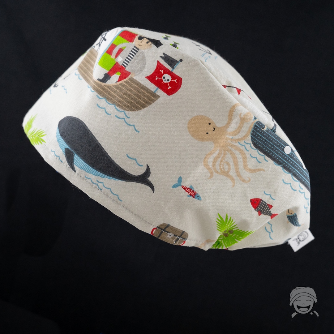 Pirate Ship Surgical Cap for Nurses and Midwives With Long Hair ...