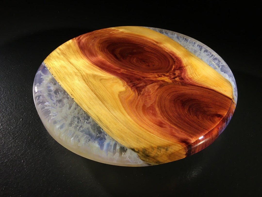 12" Round Red Cedar Epoxy Table Centerpiece Table Art Display Board ...