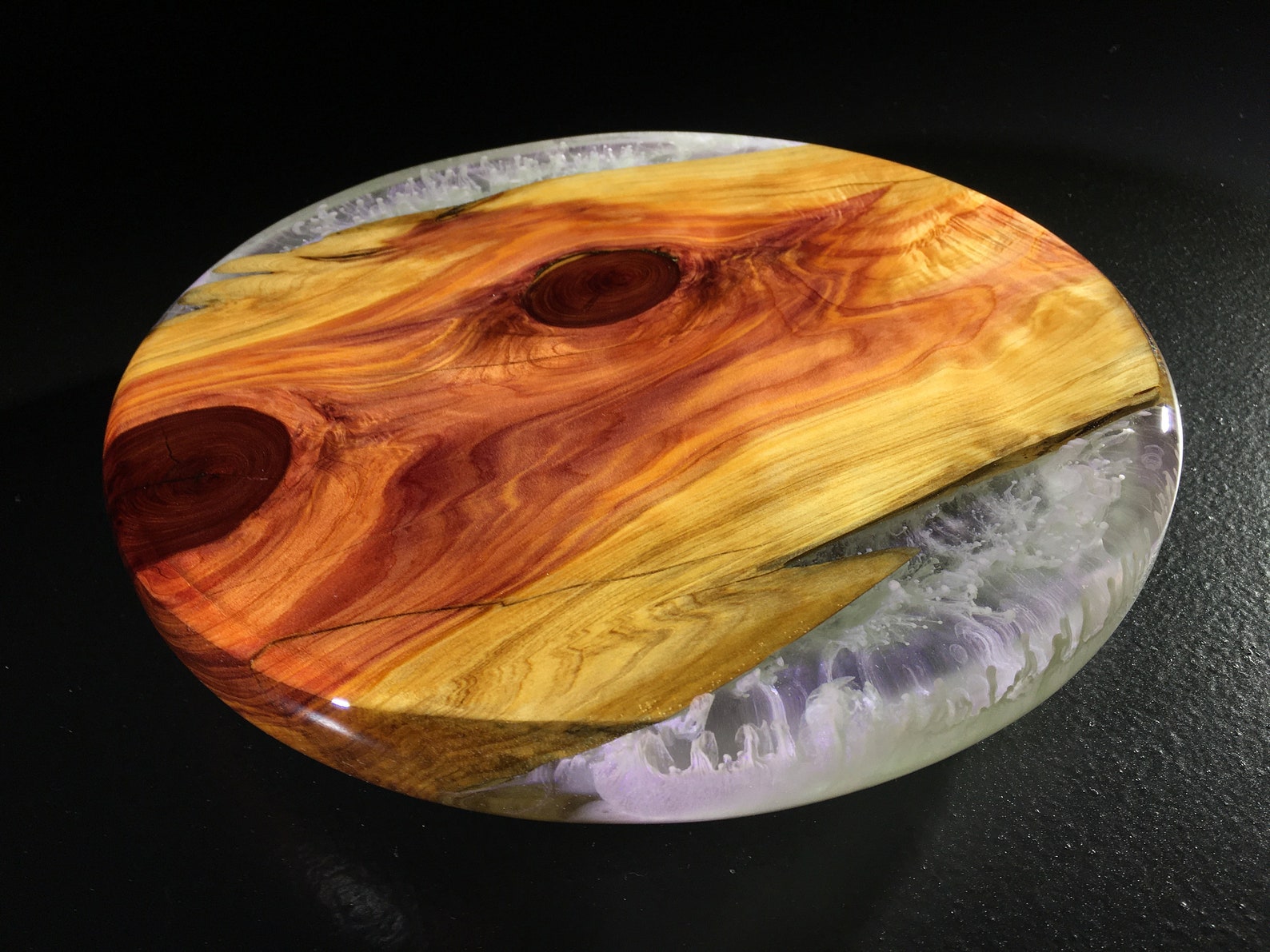 12 Round Red Cedar Epoxy Table Centerpiece Table Art - Etsy