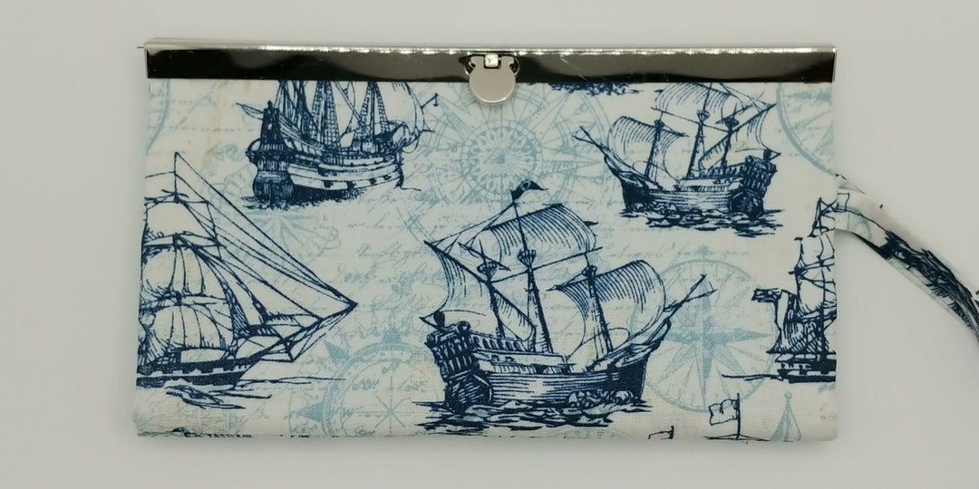 Navy Schooners Diva Wallet and Checkbook Cover - Etsy